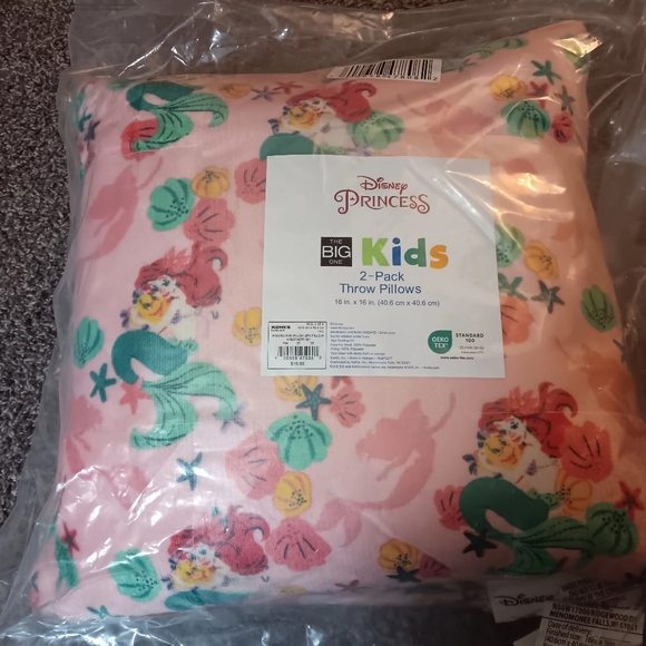 Disney | Other | Sold Disney Princess Ariel Throw Pillows Pink Multi ...